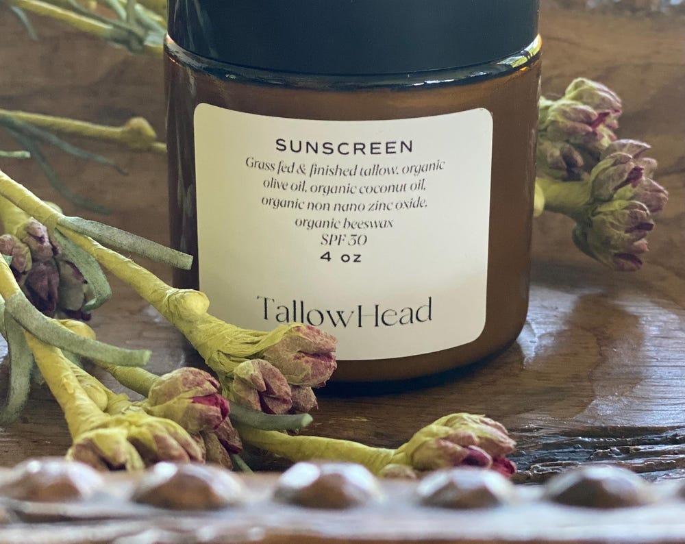 100% Grass-Fed, Grass-Finished Tallow Sunscreen – TallowHead